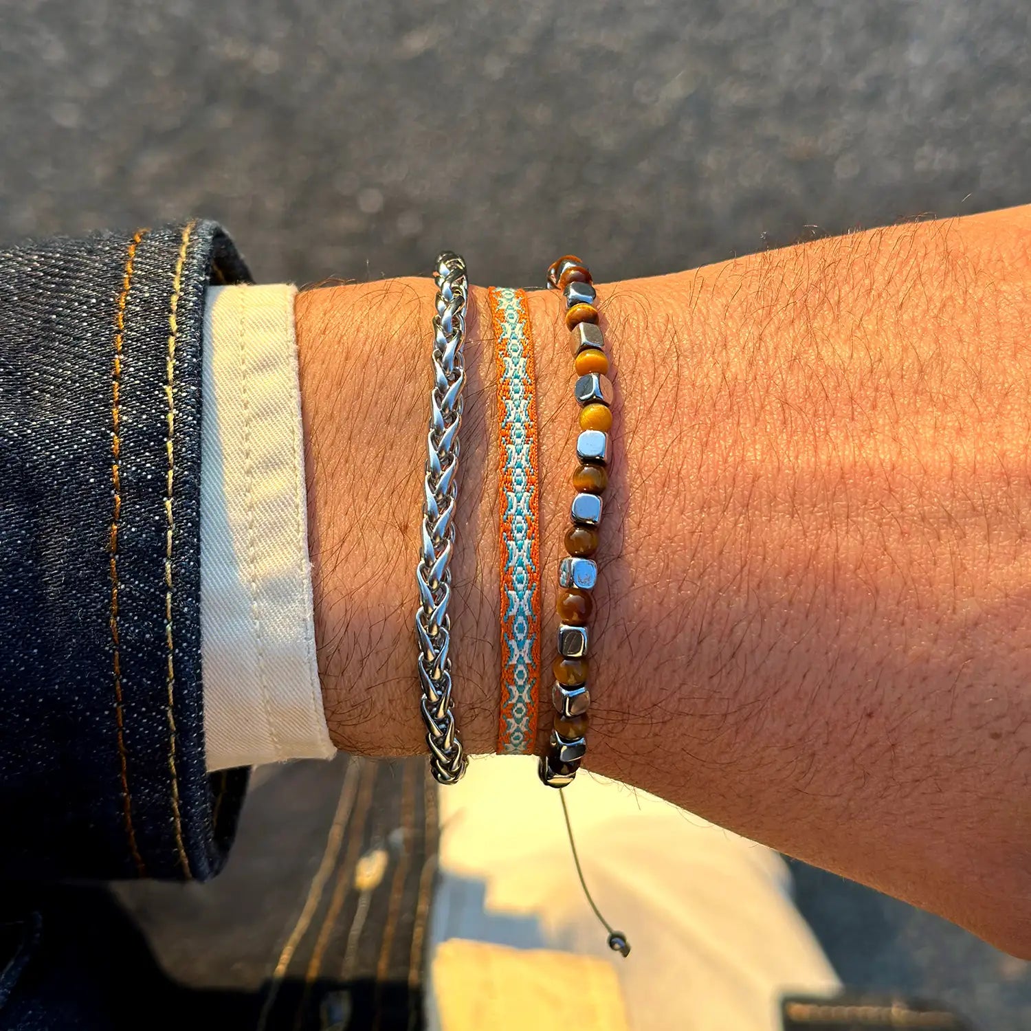 Men's bracelets with silver details – Dandy Street